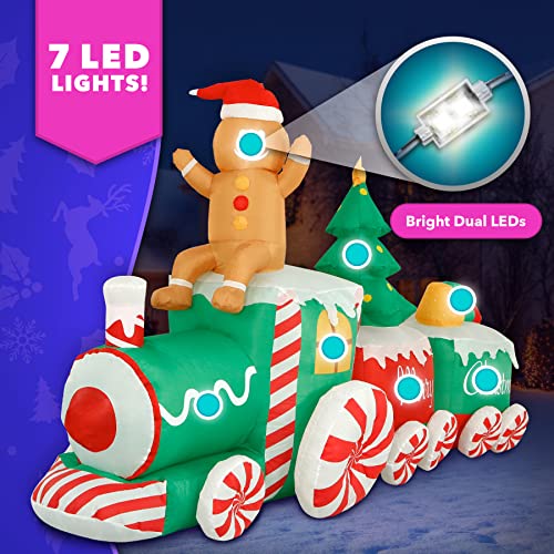 Snapklik.com : Holidayana 10 Ft Inflatable Christmas Train Gingerbread ...