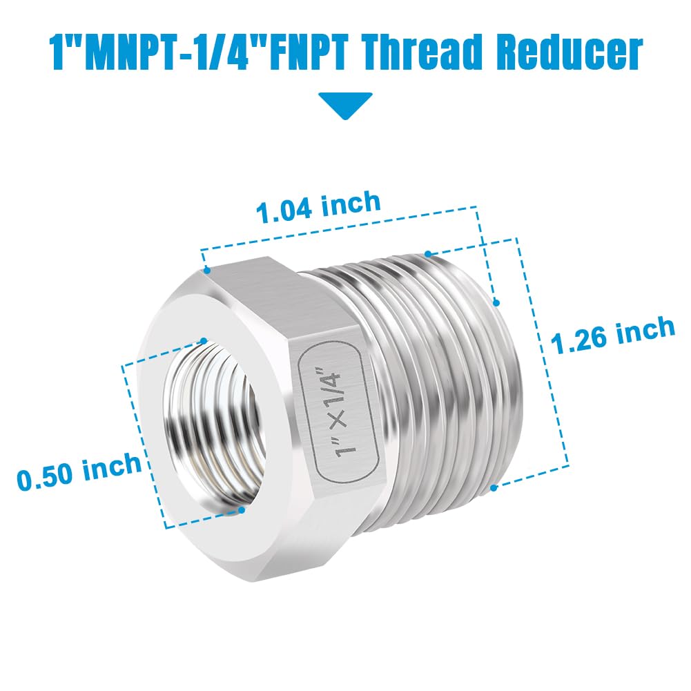 Snapklik.com : Quickun Stainless Steel Reducing Hex Bushing