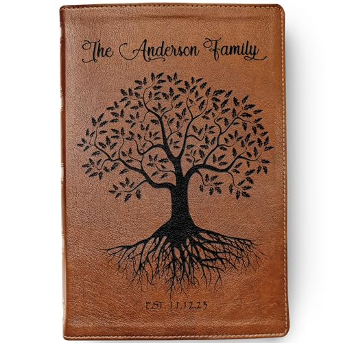 Amazon.com: Personalized Family Bible, Custom Engraved NKJV Wide-Margin ...