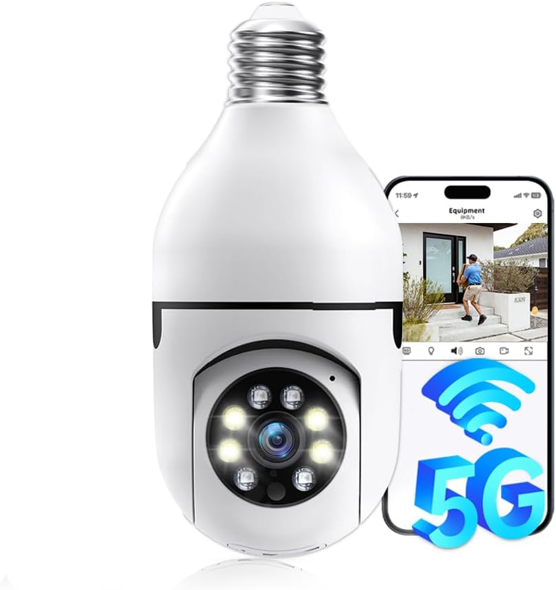 Amazon.com : Noahcam Light Bulb Security Camera 2K Lightbulb Security ...