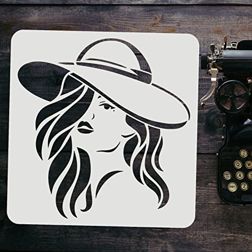 FINGERINSPIRE Lady Stencil for Painting 30x30cm Reusable Woman Face ...