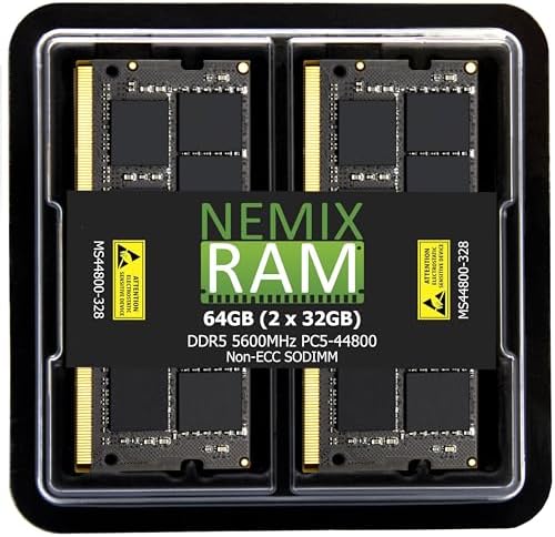 NEMIX RAM 64GB (2X32GB) DDR5 5600MHz PC5-44800 2Rx8 1.1V CL46 262-PIN ...