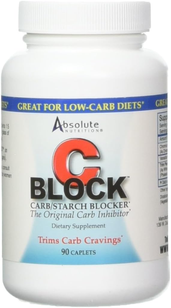Absolute Nutrition CBlock Carb/Starch Blocker, 90 Caplets : Amazon.com ...