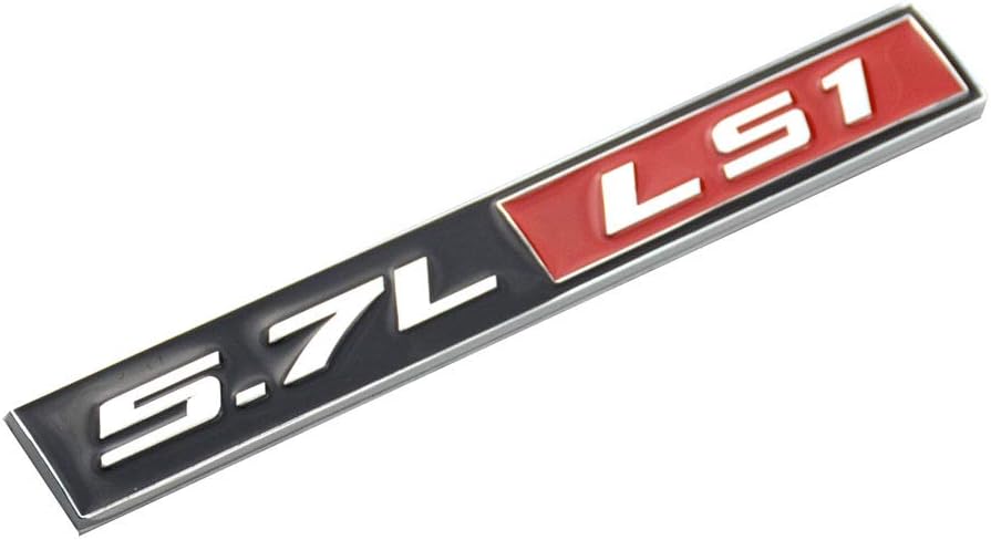 1Pc 5.7L Liter LS1 Real Aluminum Engine Hood Emblem Badge Nameplate ...