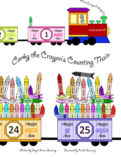 Corky the Crayon's Counting Train: A 1 to 25 Counting Train Book With ...