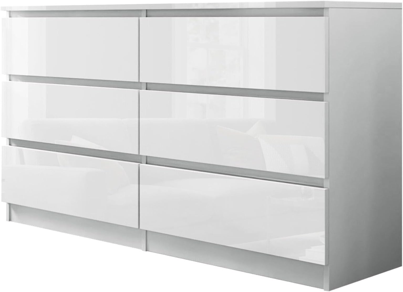 FWStyle Modern 8 Drawer Chest of Drawers, 8 Drawer Cabinet No Handle ...