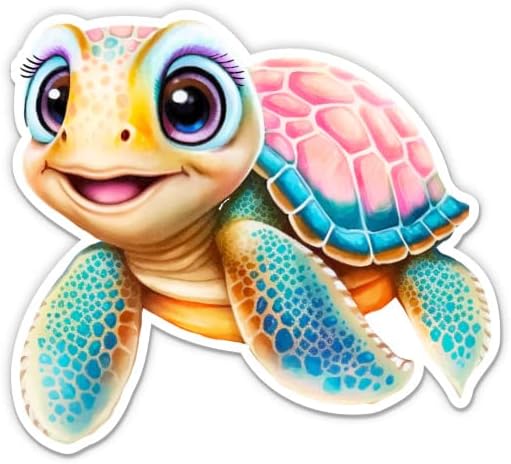 Amazon.com - Two Cute Turtles Sticker - 3" Each Laptop Stickers ...