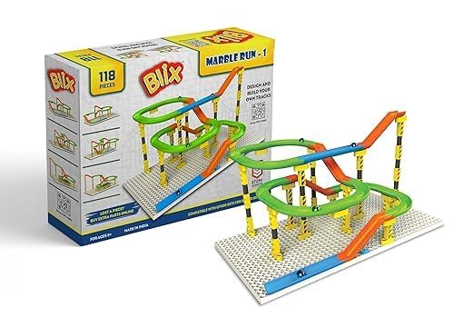 Kidziit Marble Maze Run Race Game Design Track Construction with 118pcs ...