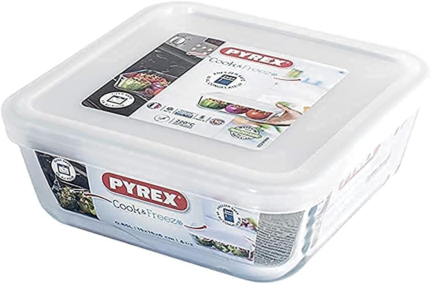 Pyrex Rectangular Dish with Plastic Lid, 0.8L : Amazon.co.uk: Home ...