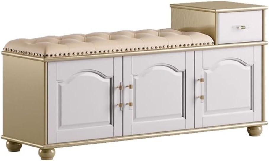 Amazon.com: Shoe Storage Bench Wooden Shoe Changing Stool Shoe Cabinet ...