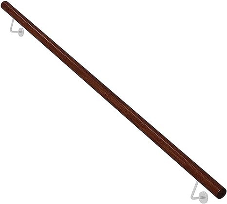 Modern Wooden Handrail for Stairs - 8ft Dark Red Railing for Porch ...