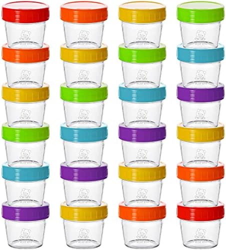 Amazon.com : Glass Baby Food Storage Containers Set of 12, Leakproof 4 ...