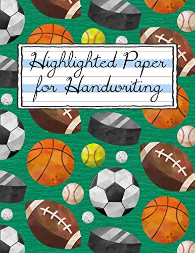 Amazon.co.jp: Highlighted Paper for Handwriting: Sports Themed Blue ...