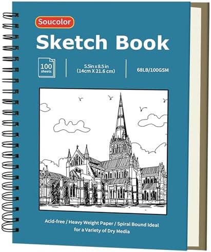 Amazon.com: Utron 9"x12" Sketchbook Drawing, Top Spiral Sketching Pad, 100GSM/68LB Acid Free Art ...