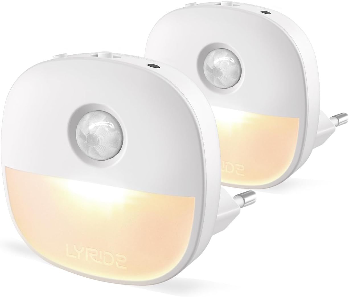 Lyridz Nachtlicht Steckdose mit Bewegungsmelder und Dämmerungssensor, Warmweißes Helligkeit ...