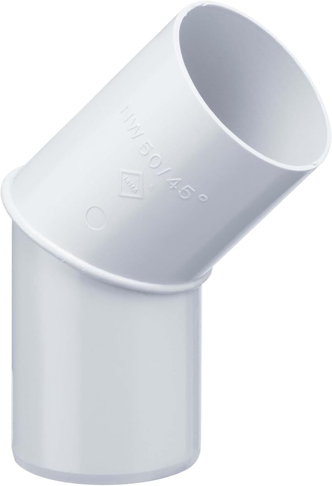 INEFA 45 Degree Elbow for Rainwater Downpipe, PVC 100 mm White Joining ...