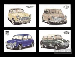 Mini Cooper Art Postcards - Mk1 997cc S Mk2 998cc Mk3 1275S Cooper Car ...