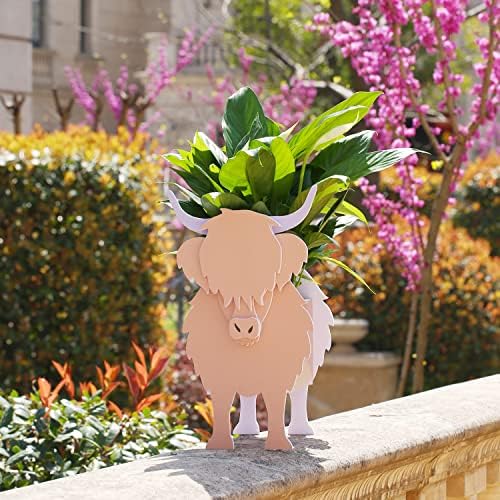 Resin Succulent Planter Cute Highland Cow Planter Pot Animal Flower Pot ...