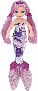 Amazon.com: TY TY02101 Lorelei Purple Sequin Mermaid REG, Multicolored ...