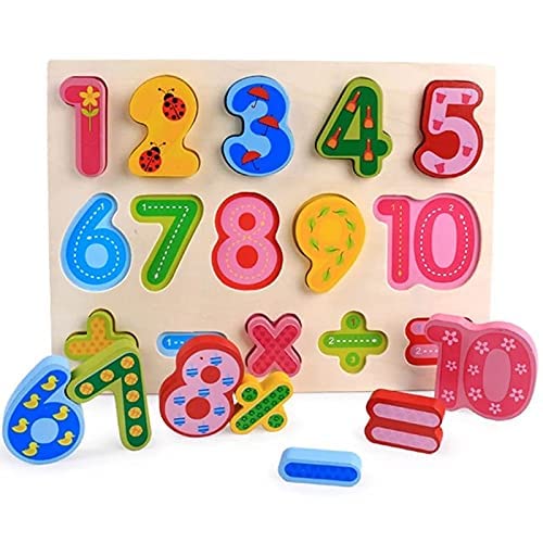 Wooden Number(1 to 9) Puzzle Toys for Children, Early Learning ...