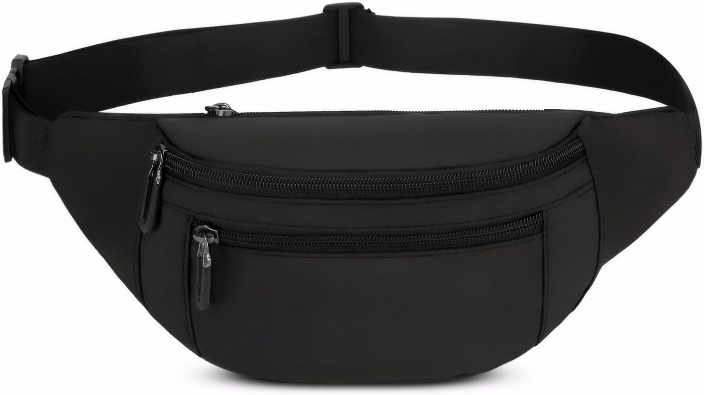 KDJXZ Black Bum Bags, Waterproof Bumbag Bum-Bag Fashion Fanny Waist Packs with Adjustable ...