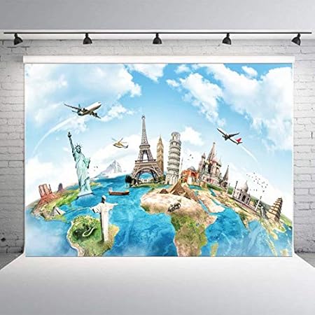 Amazon.com : Yeele 9x6ft Globe Travel Backdrop Earth Map Worldwide ...