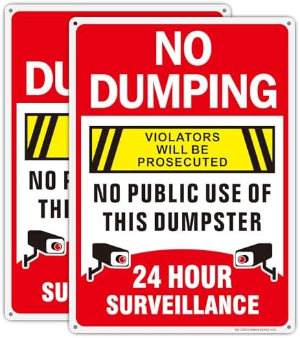 Amazon.com: No Dumping Signs-2 Pack, 14x10Inch Aluminum No Public Use ...