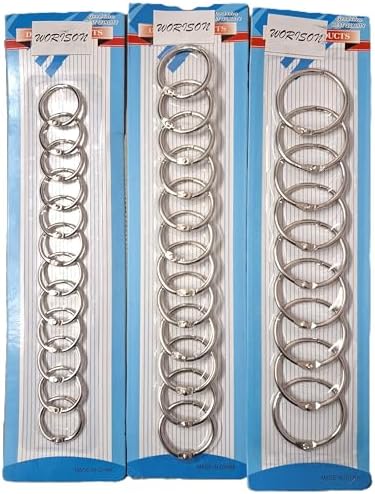 Worison 19mm, 25mm and 32mm Stainless Steel Binder Rings, Key Chain Key ...