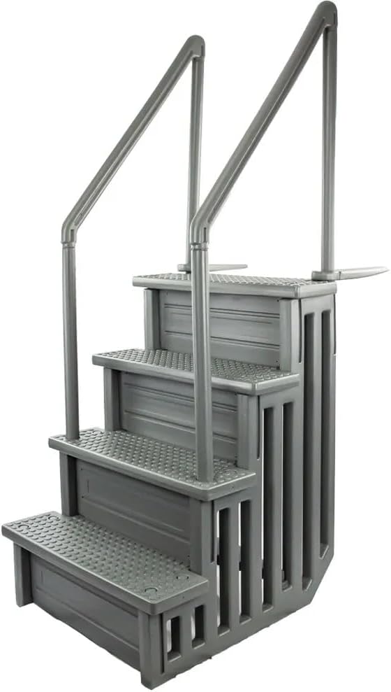Amazon.com: Aqua Select Anti-Slip in-Pool Steps | Gray | for Above ...