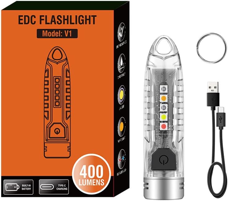 Mini Keychain Torches LED Super Bright 400 Lumens Rechargeable EDC ...