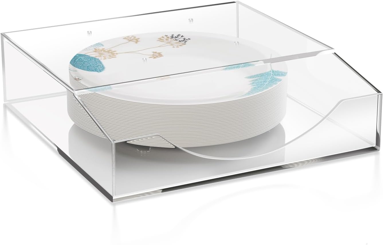 Amazon.com: 8/9/10 Inch Paper Plate Dispenser, Sturdy 4mm Acrylic Paper ...