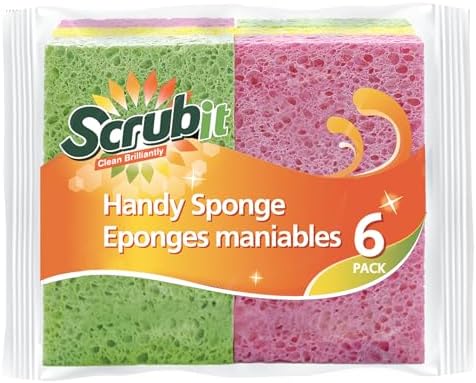 Amazon.com: SCRUBIT Cellulose Scrub Sponge - Kitchen Cleaning Sponges ...