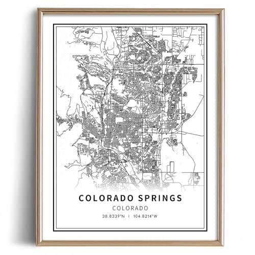 Amazon.com: Colorado Springs Poster - Minimalist Black White Wall Art ...