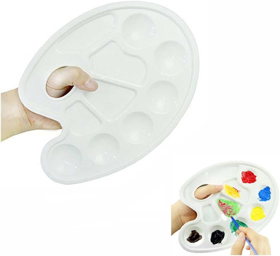 Amazon.com: Honbay Plastic Artist Paint Tray Palette with 10-Well Thumb ...