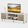 Amazon.com: JUMMICO TV Stand for 65 Inch TV, Modern Entertainment ...