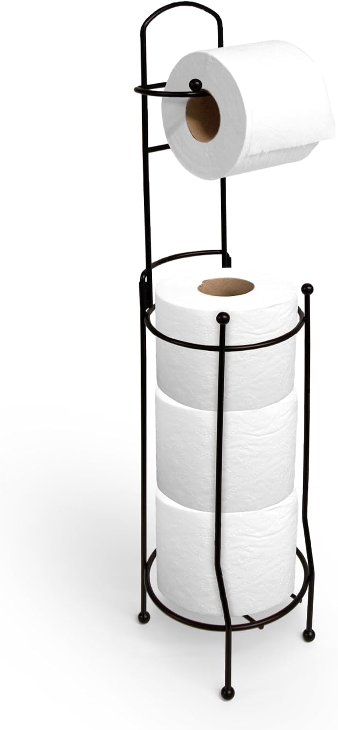 Amazon.com: Inspired Living Toilet Paper Holder Durable Free Standing ...