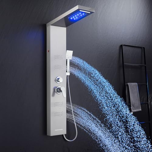 ROVOGO LED Shower Panel Tower System, 5-Function Shower Column with ...
