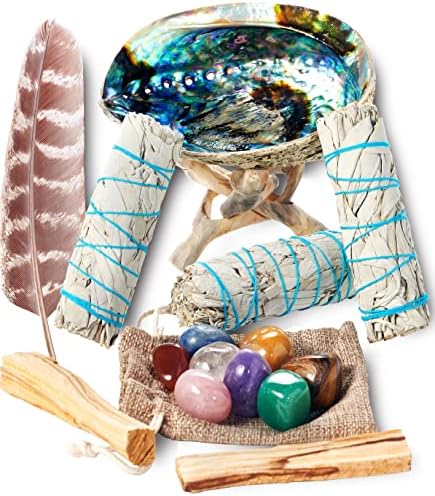 Amazon.com: Sage Smudge Kit - White Sage Smudge Sticks - 4in ~ Abalone ...