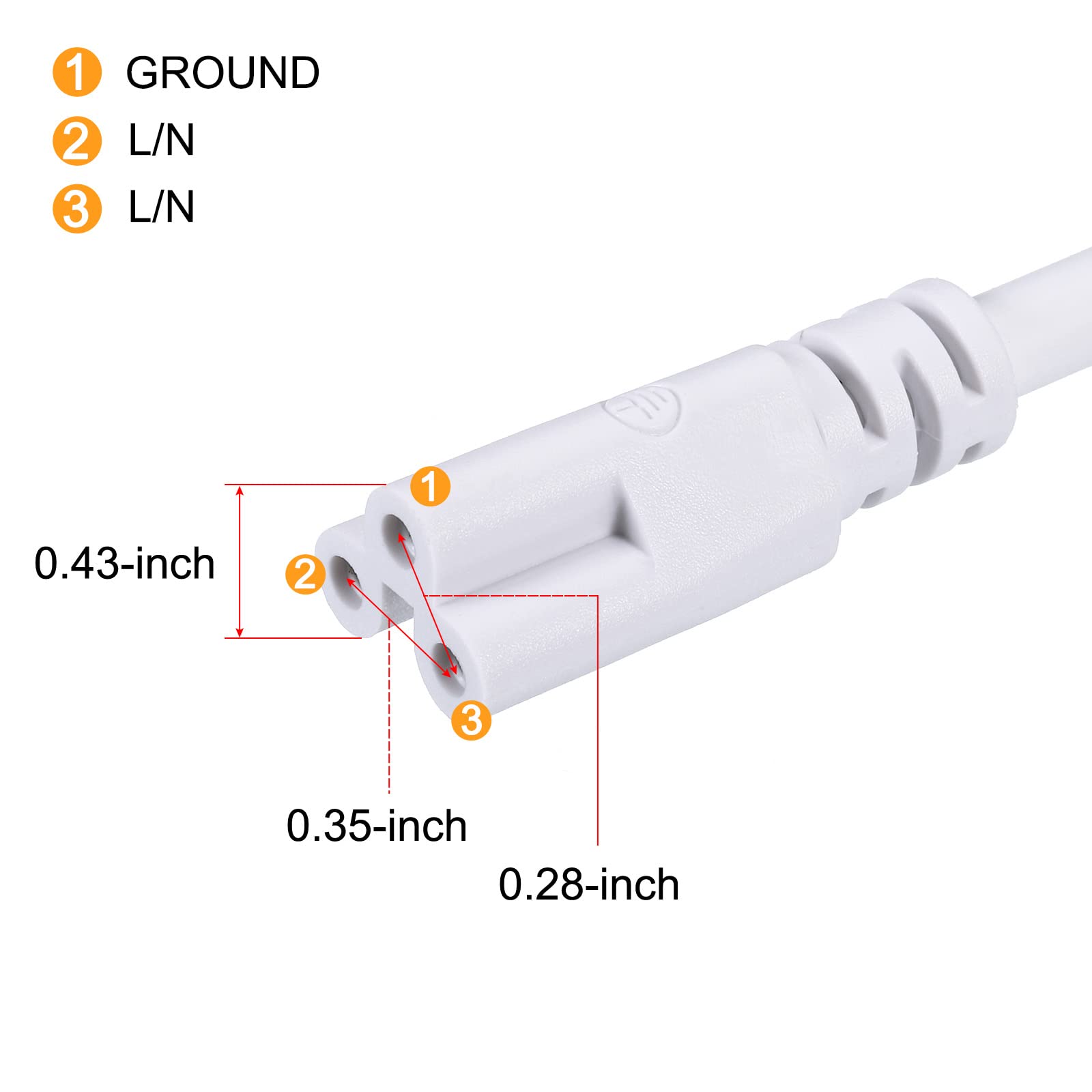 YOKIVE T5 T8 LED Tube Connector Round Cable, Extendable Cord with ...