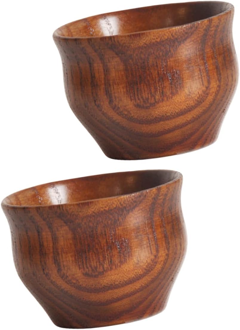 Amazon.com | Anneome 2Pcs Japanese Style Sake Cups Universal Wood ...
