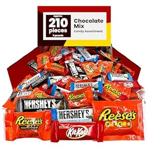 Amazon.com : Bulk Chocolate Candy Mix Miniature Size - 5 Pounds Approx 210 pieces of Chocolate ...