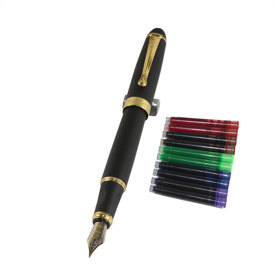 Amazon.com : Gullor 450 Normal nib Fountain Pen Matte black with 5 ...