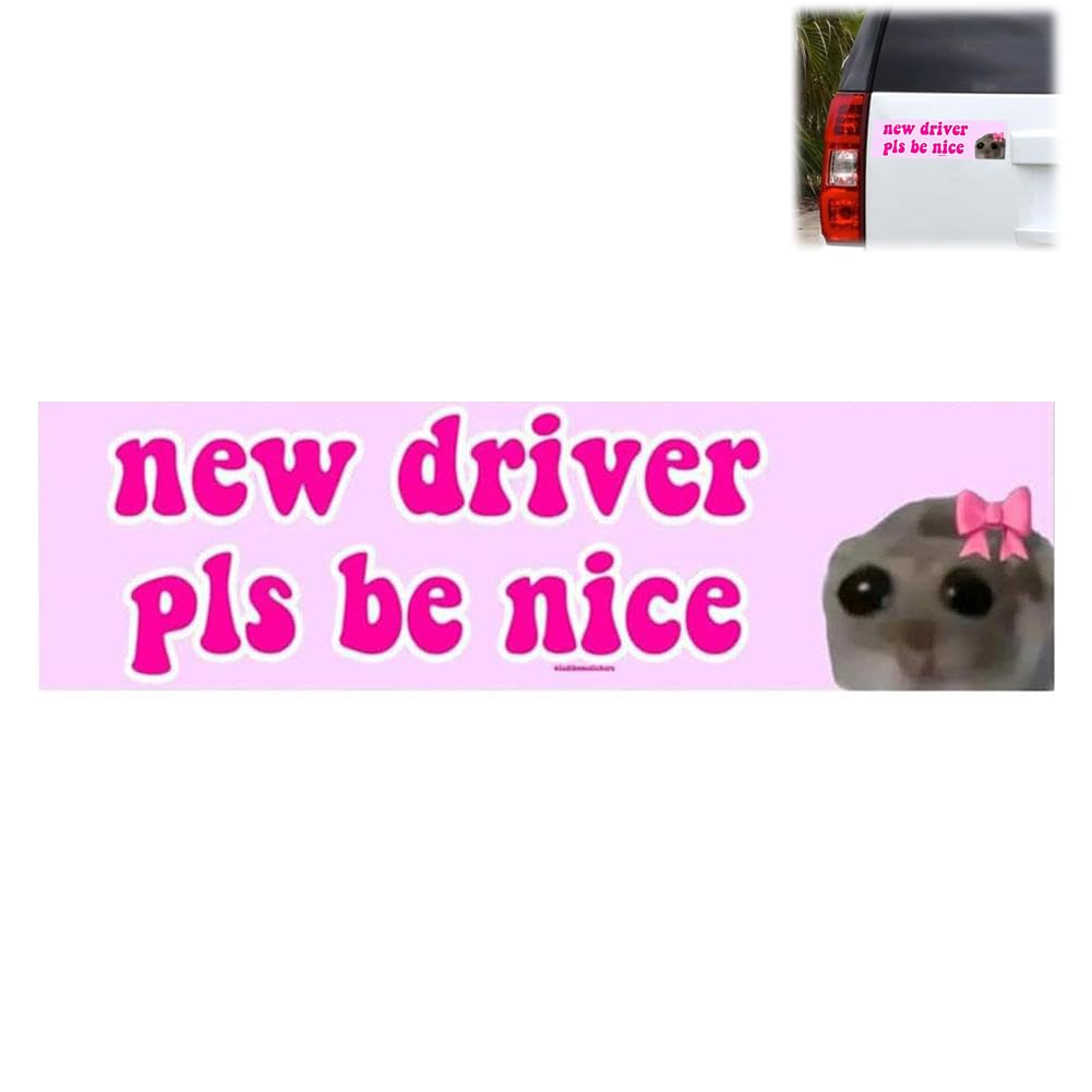 Funny Student Driver Memes New Driver Car Sticker, 10 Sad Hamster Meme