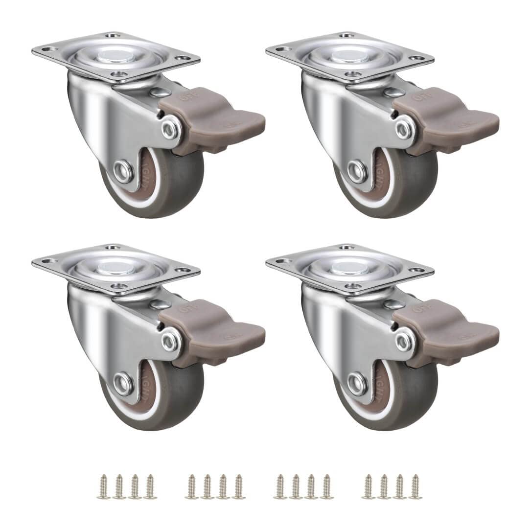 1 Inch Casters,Low Profile Casters Set of 4,Small Furniture Casters ...