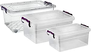 Best House Heavy Duty Storage Boxes container with Lids - Set of 3 Pcs ...