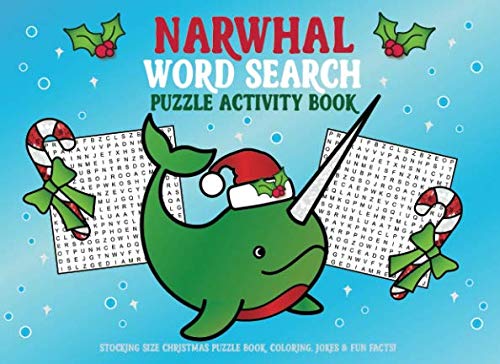 Narwhal Word Search Puzzle Activity Book: Stocking Size Christmas ...