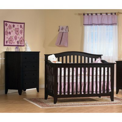 Amazon.com : Bundle-92 Salerno 4-in-1 Convertible Crib Set (3 Pieces ...