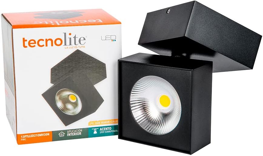 Tecnolite Lámpara Spot LED de Sobreponer Dirigible 13 W, Luz Suave ...