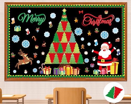 Amazon.com: Christmas Tree Bulletin Board Decorations for Classroom DIY ...