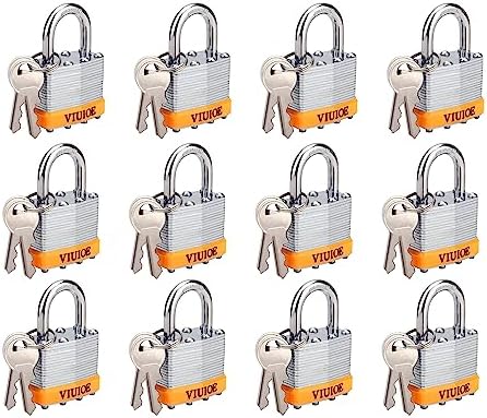 VIUIOE 6 Pcs Laminated Padlocks with Same Key for Door, Luggage, Gate ...
